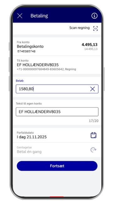 Sådan betaler du en regning i mobilbank | Nordea